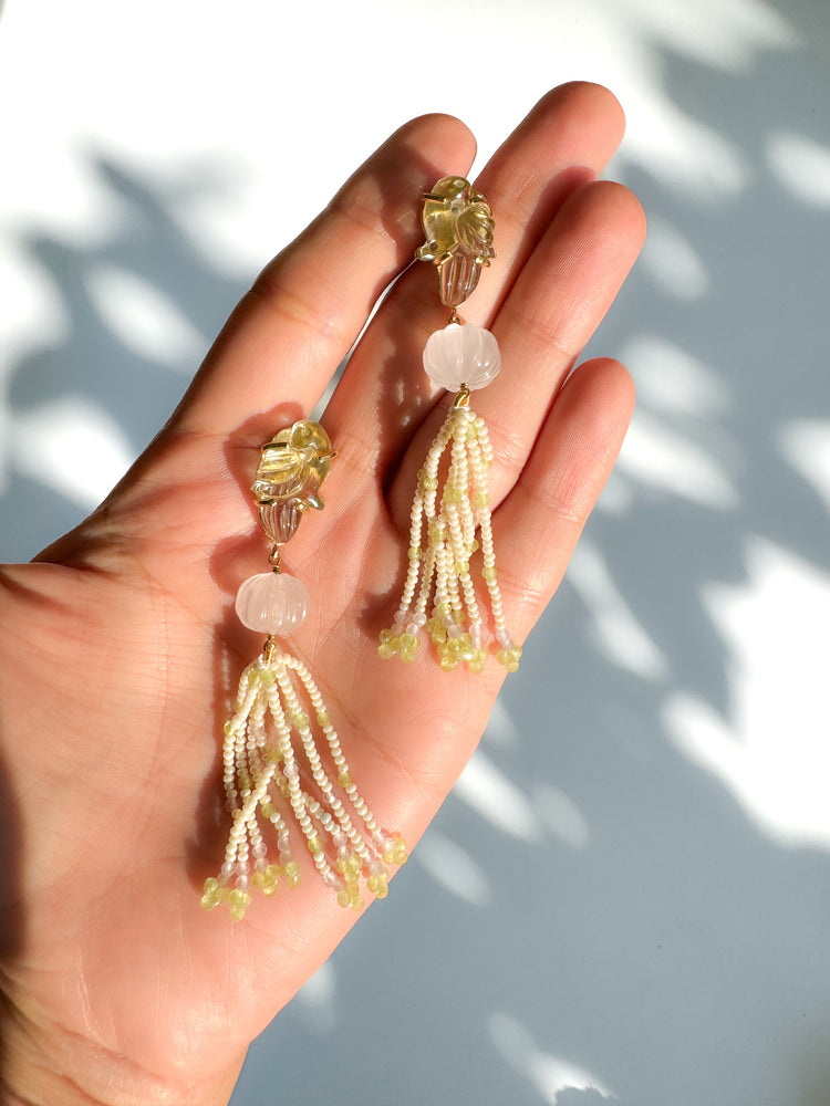 Lemon Quartz Parrot Danglers – STUDIO METALLURGY
