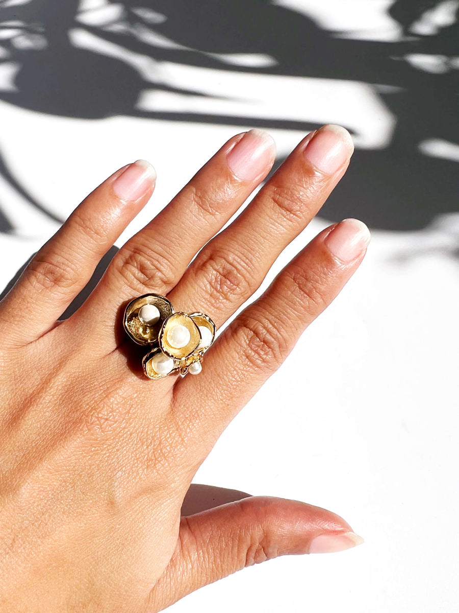Shell Pearl Barnacle Ring – STUDIO METALLURGY